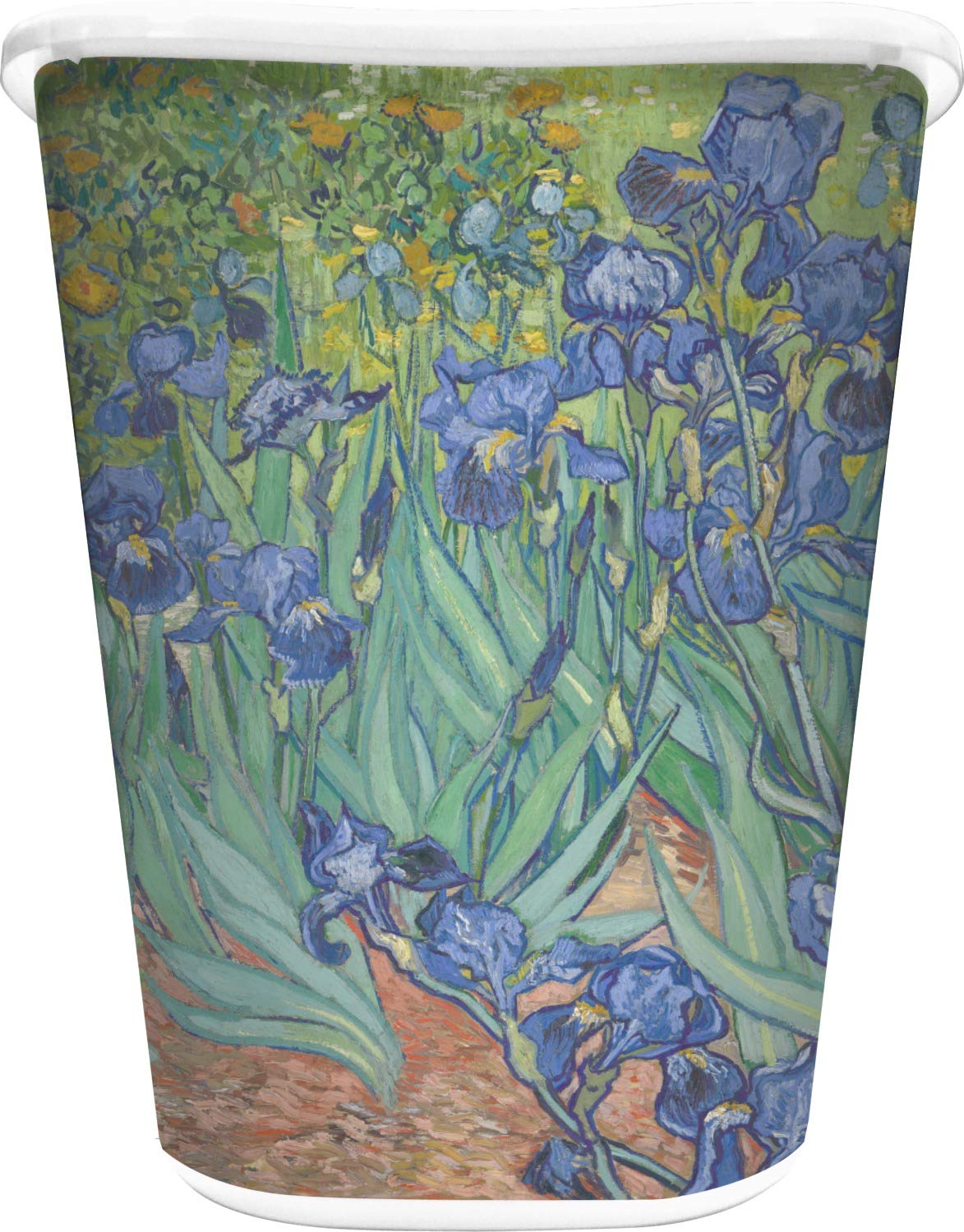 RNK Shops Irises (Van Gogh) Waste Basket - Single Sided (White)