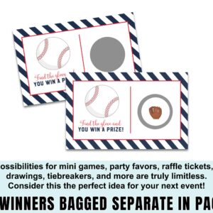 Baseball Scratch Off Game Cards (28 Pack) - Fun Party Games, Interactive Lottery Tickets, Bridal Door Prizes, Raffle Drawings, Instant Win Scratcher Wedding Favors, Baby Shower Activities for Adults