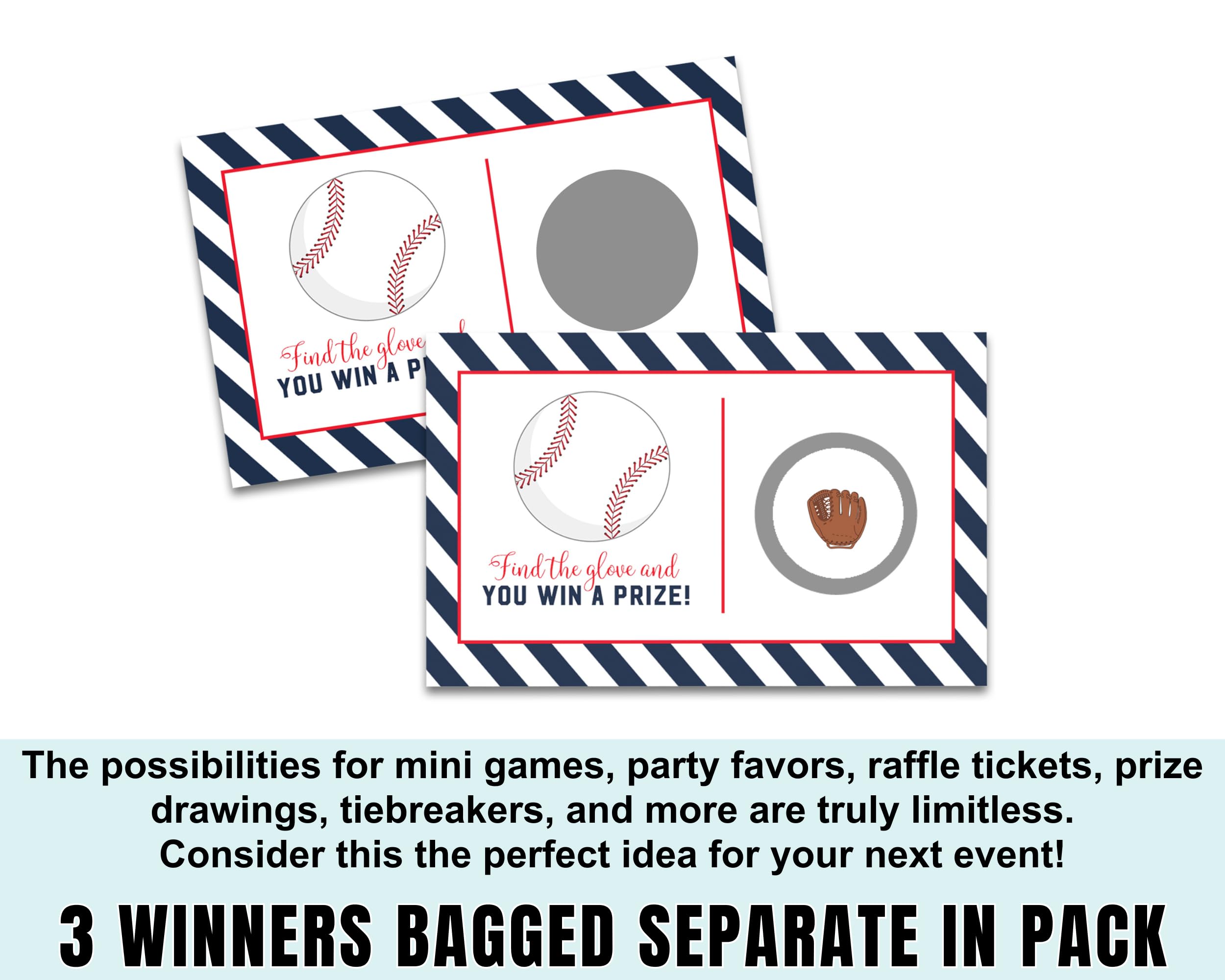 Baseball Scratch Off Game Cards (28 Pack) - Fun Party Games, Interactive Lottery Tickets, Bridal Door Prizes, Raffle Drawings, Instant Win Scratcher Wedding Favors, Baby Shower Activities for Adults