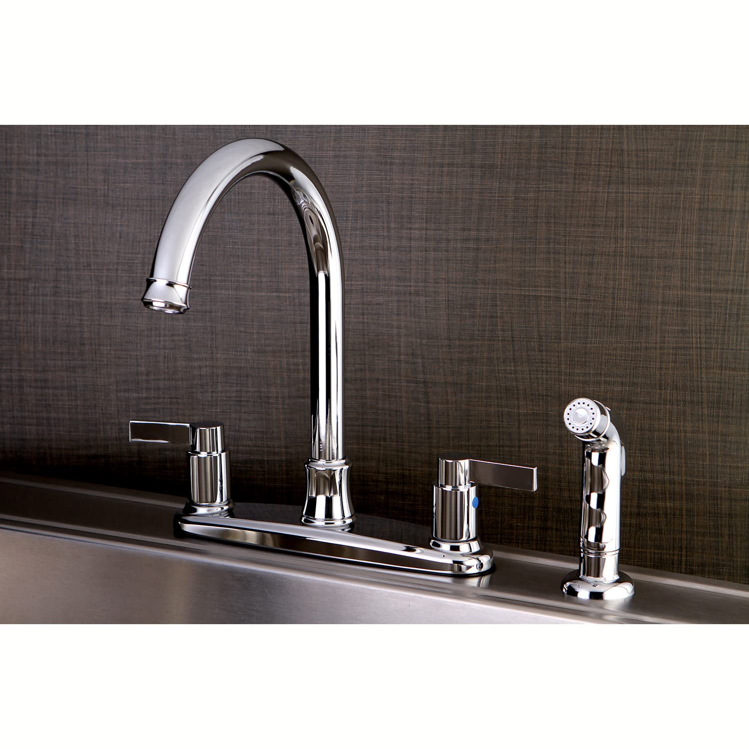 Kingston Brass FB7791NDLSP Nuvofusion 8-inch Centerset Kitchen Faucet, Chrome