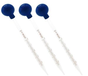 oess glass graduated dropper pipettes 5ml with blue silicone caps pk/3