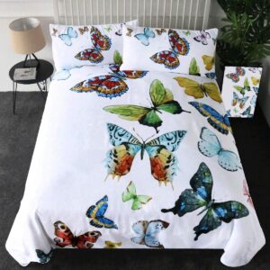 sleepwish butterfly bedding flying dreams 3 pieces super soft butterfly collection duvet cover set (queen)