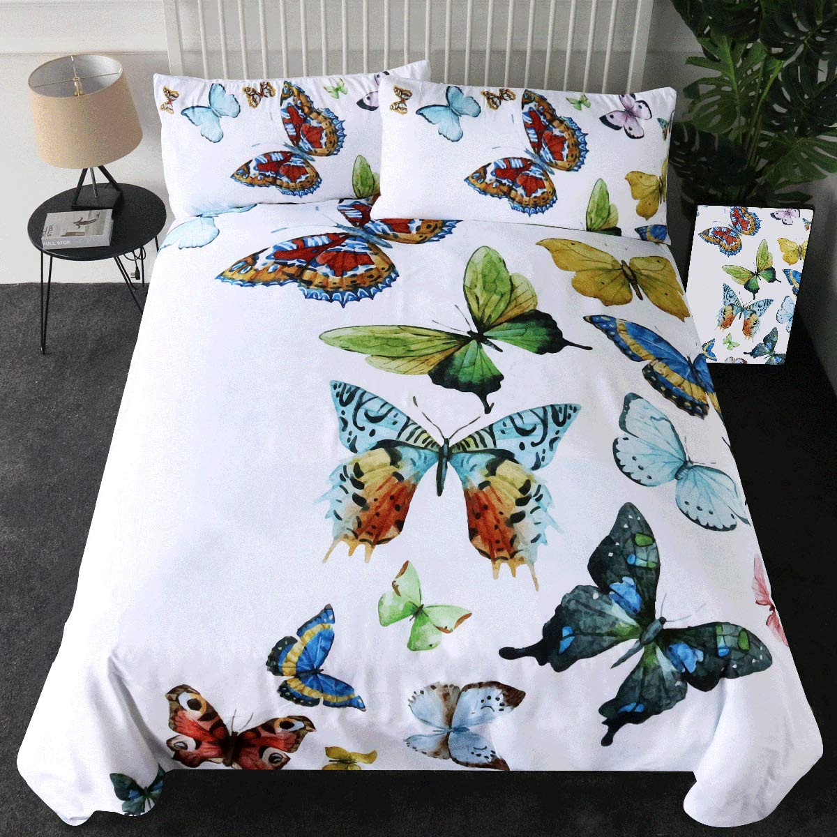 Sleepwish Butterfly Bedding Flying Dreams 3 Pieces Super Soft Butterfly Collection Duvet Cover Set (Queen)