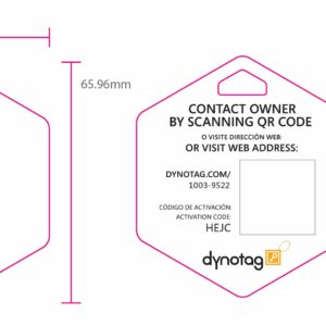 Dynotag® Web Enabled Smart Deluxe Steel Property ID Tag + Steel Ring, with DynoIQ™ & Lifetime Recovery Service. Hexagon (Brown)