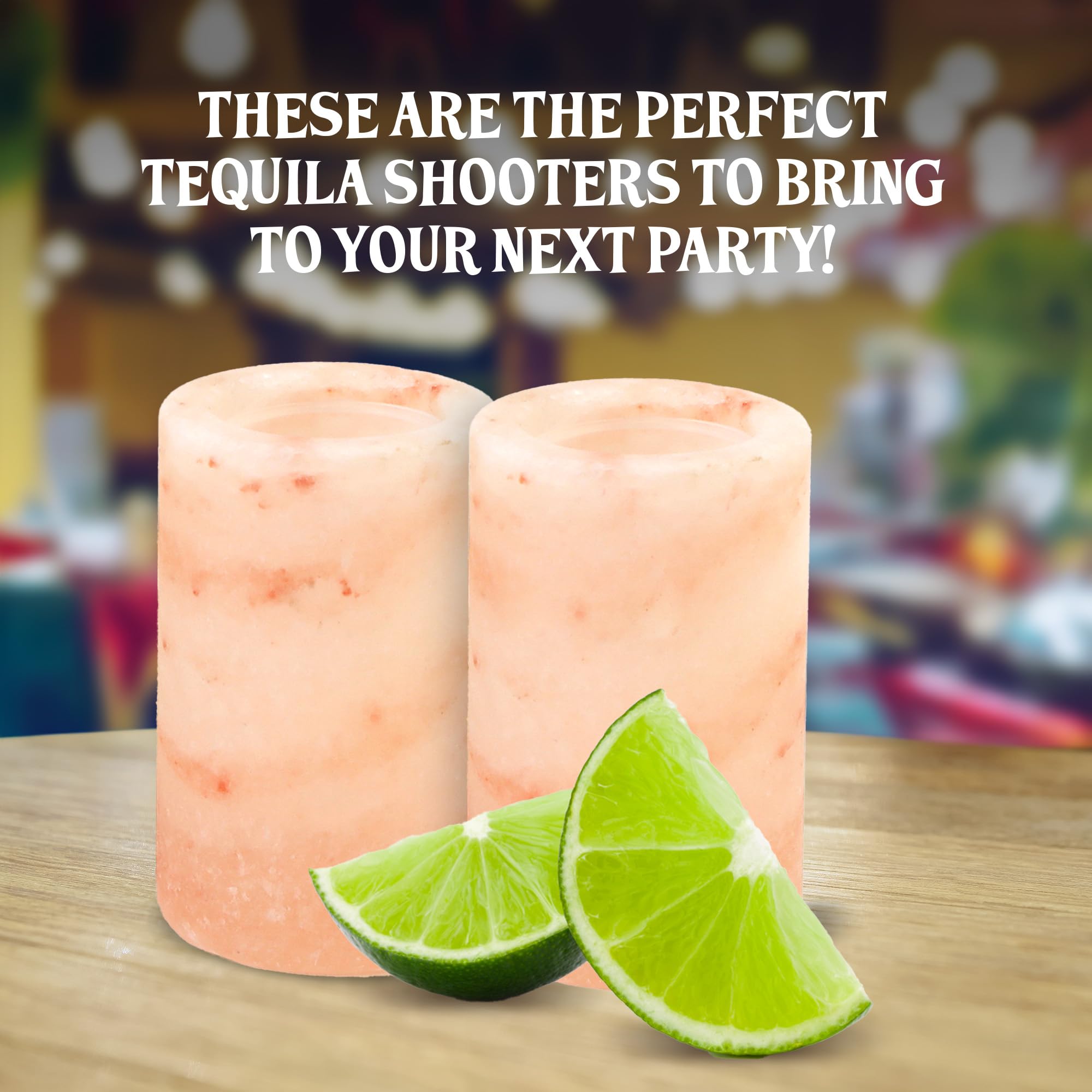 The Spice Lab Tequila Shot Glasses - Pink Himalayan Salt Tequila Shot Glasses - 2 Pack - Just Pour, Shoot and Bite a Lime - Natural Shot Glasses – Perfect for your Bar