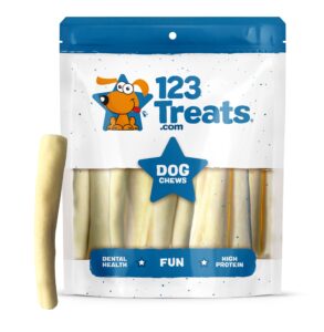 123 treats - ox tail for dogs 5-6" - (25 count) | 100% natural dog chews from free range grass fed beef bull tail