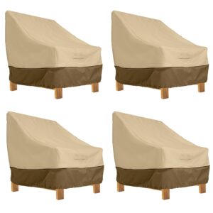 classic accessories veranda water-resistant 38 inch deep seated patio lounge chair cover, 4 pack, patio furniture covers