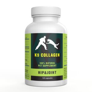 k9 collagen hip & joint supplement for dogs - supports healthy joints cartilage & skin vitamins for dogs - aids muscle regeneration boosts collagen production for better overall health