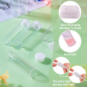 Craftdady 100Pcs Transparent Clear Plastic Small Empty Storage Tubes Bead Container Set Test Bottles Organizers Boxes with Lid 2.16x0.59 (55x15mm)