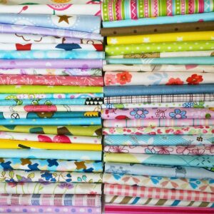 quilting fabric, misscrafts 100pcs 6" x 6" (15x15cm) cotton craft fabric bundle squares patchwork pre-cut quilt squares for diy sewing scrapbooking quilting dot pattern