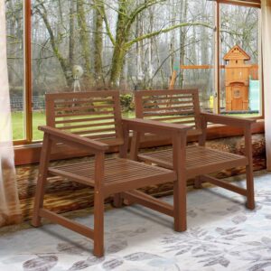 Furinno Tioman Teak Hardwood Outdoor Armchair Armchair w/o Cushion, FG161249R Set of Two