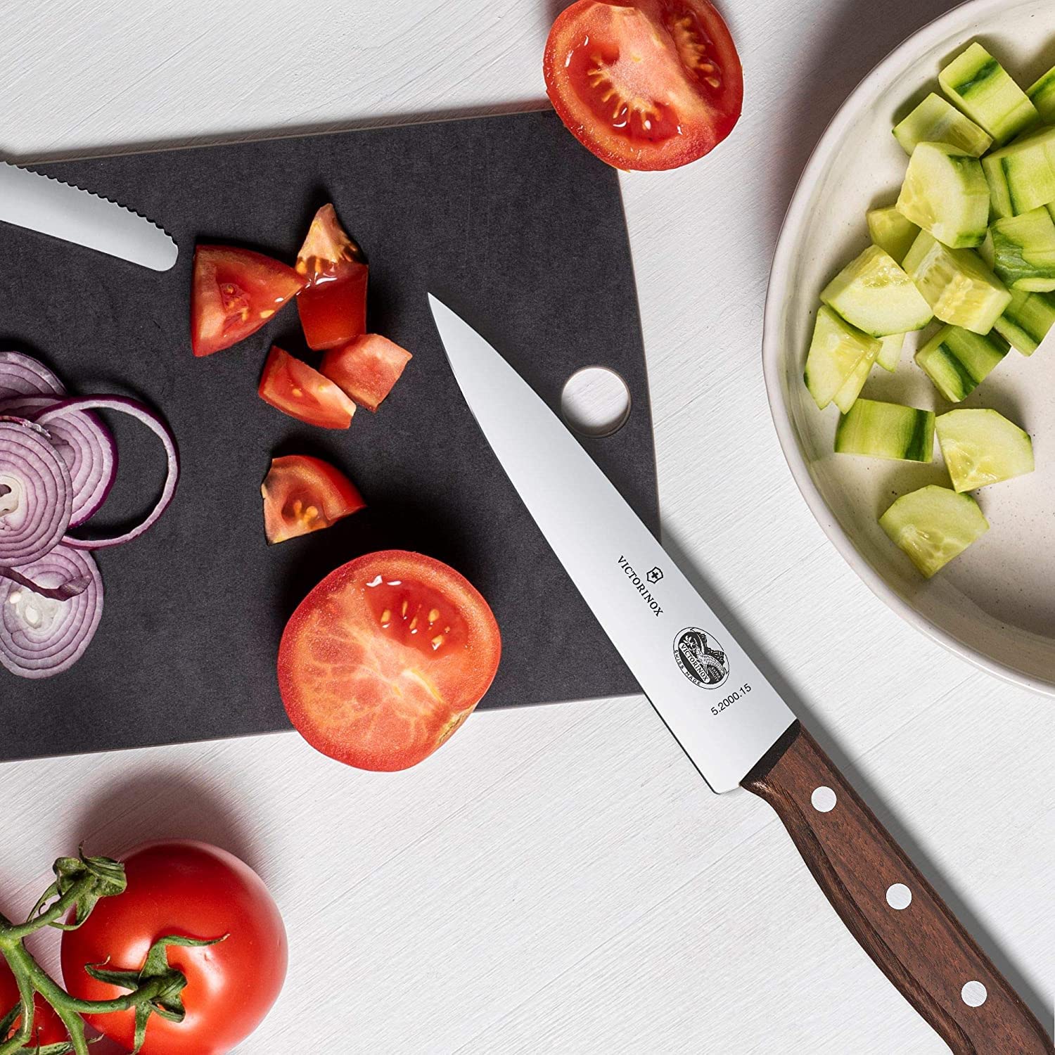 Victorinox Carving Set - Kitchen Knife Set for Home Essentials - Includes 2 Cooking Knives - Perfect for Cutting Fruit, Vegetables & Meat - Wooden Handle, 2-Piece Set