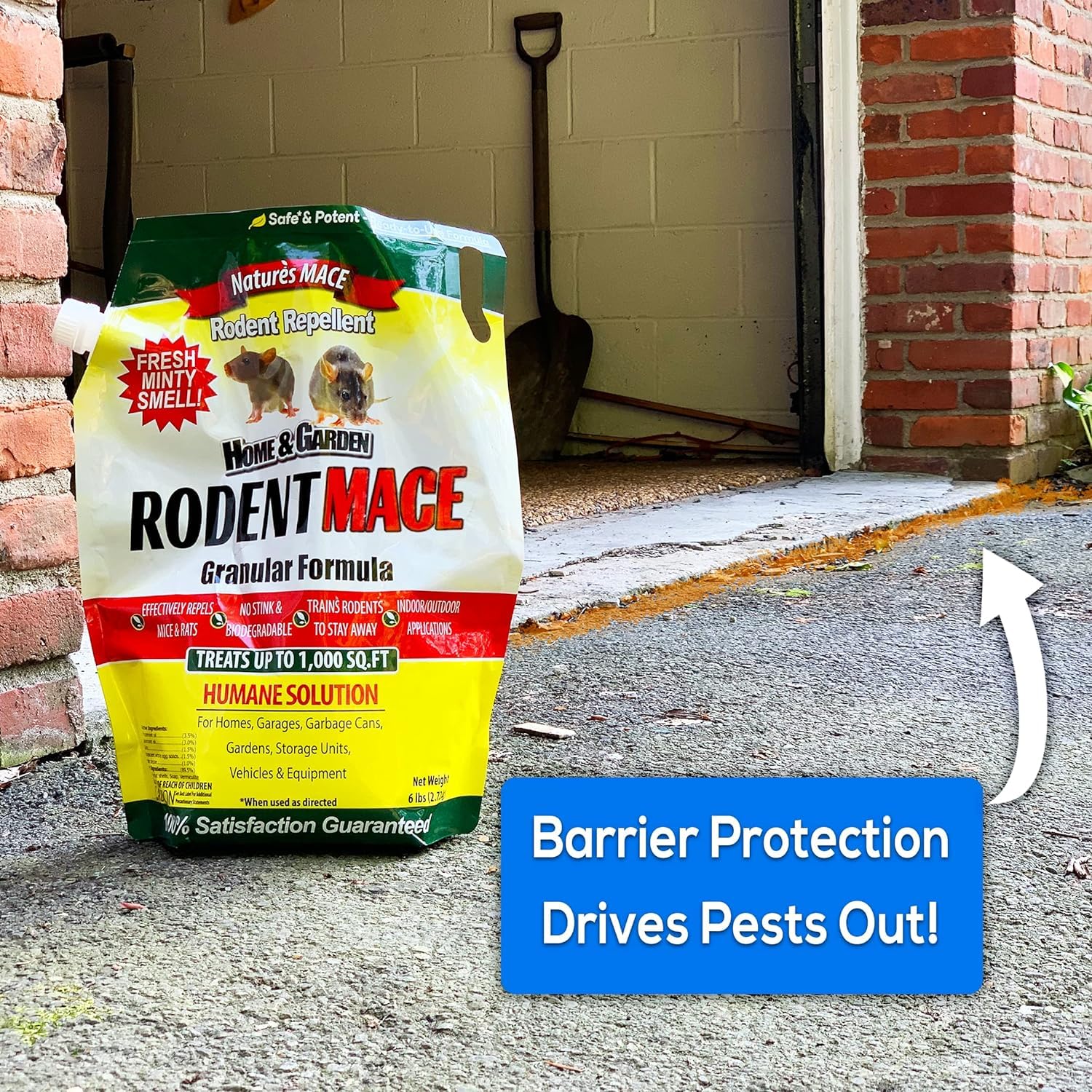 Nature’s MACE Rodent Repellent 22lb, Rodent Repellent Granules for Indoor & Outdoor, Mouse and Rat Prevention, for Garage, Attic, Kitchen, Car, Peppermint Oil Blend, Safe to Use, Covers 4,400 Sq Ft