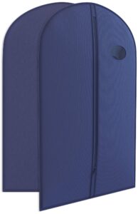 your bags navy garment bag as dress cover or suit bag for travel - 40" x 24" garment bags for travel - garment bags for hanging clothes and closet storage - dress travel garment bag for men & women