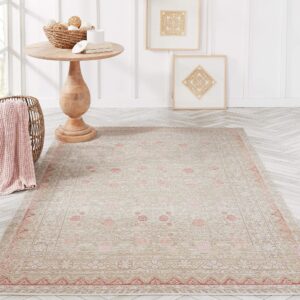 Momeni Rugs Isabella Traditional Oriental Flat Weave Area Rug, 7'10" x 10'6", Pink