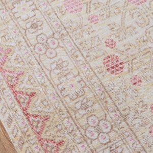 Momeni Rugs Isabella Traditional Oriental Flat Weave Area Rug, 7'10" x 10'6", Pink