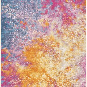 Nourison Passion Sunburst 6'7'' x 9'6'' Area--Rug, Modern, Abstract, Easy--Cleaning, Non Shedding, Bed Room, Living Room, Dining Room, Kitchen, (7' x 10')