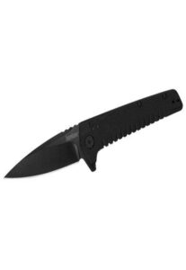 kershaw 1935x fatback folding knife assisted opening, steel-black oxide finish, black nylon handle