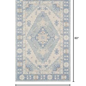 Momeni Anatolia Wool and Nylon Area Rug, 3'3" X 5', Blue