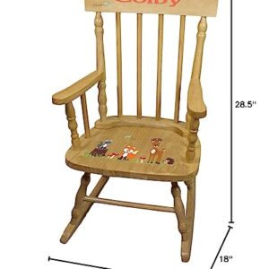 My Bambino Personalized Children's Woodland Rocking Chair Natural Wood