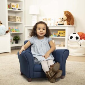 Melissa & Doug Denim Fabric Child’s Armchair (Kid’s Furniture, 23”L x 17.5”W x 18.3”H) - Children's Furniture, Child's Reading Chair, Chairs For Toddlers, Oversized Kid's Armchair