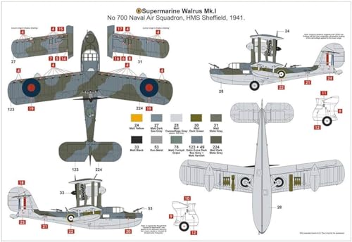 Airfix Model Airplane Kit Gift Set - A09183 Supermarine Walrus Mk.I, Plastic Plane Model Kits for Adults & Kids 14+, Skill Level 3, 1:48 Scale WW2 Military Aircraft Models - Real Aeroplane Models