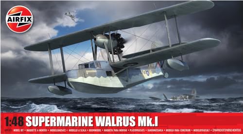 Airfix Model Airplane Kit Gift Set - A09183 Supermarine Walrus Mk.I, Plastic Plane Model Kits for Adults & Kids 14+, Skill Level 3, 1:48 Scale WW2 Military Aircraft Models - Real Aeroplane Models