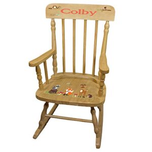 my bambino personalized children's woodland rocking chair natural wood