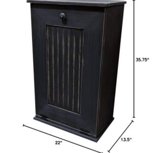 Sawdust City Tilt-Out Wooden Trash Bin Holder (Old - Black)