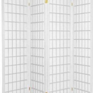 SQUARE FURNITURE Panel Shoji Screen Room Divider 3-10 Panel (4 Panel, Black, White, Cherry, Natural)