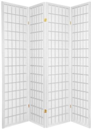 SQUARE FURNITURE Panel Shoji Screen Room Divider 3-10 Panel (4 Panel, Black, White, Cherry, Natural)