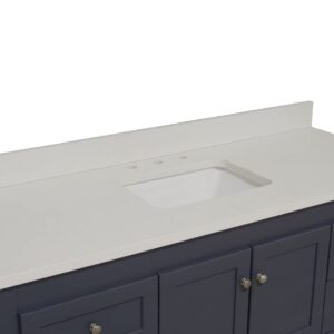 Kitchen Bath Collection Abbey 60-inch Single Bathroom Vanity (White/Quartz): Includes White Cabinet with Quartz Countertop and White Ceramic Sink