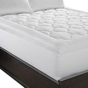 Ella Jayne Home Exquisite Hotel Collection Fluffy Clouds 100% Natural Cotton 300 Thread Count Double Cotton Satin Cover 100% Polyester Mattress Pad, California King Size