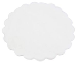 organza scalloped edge tulle round circles wedding favor 24cm dia. pack of 100pcs (white)