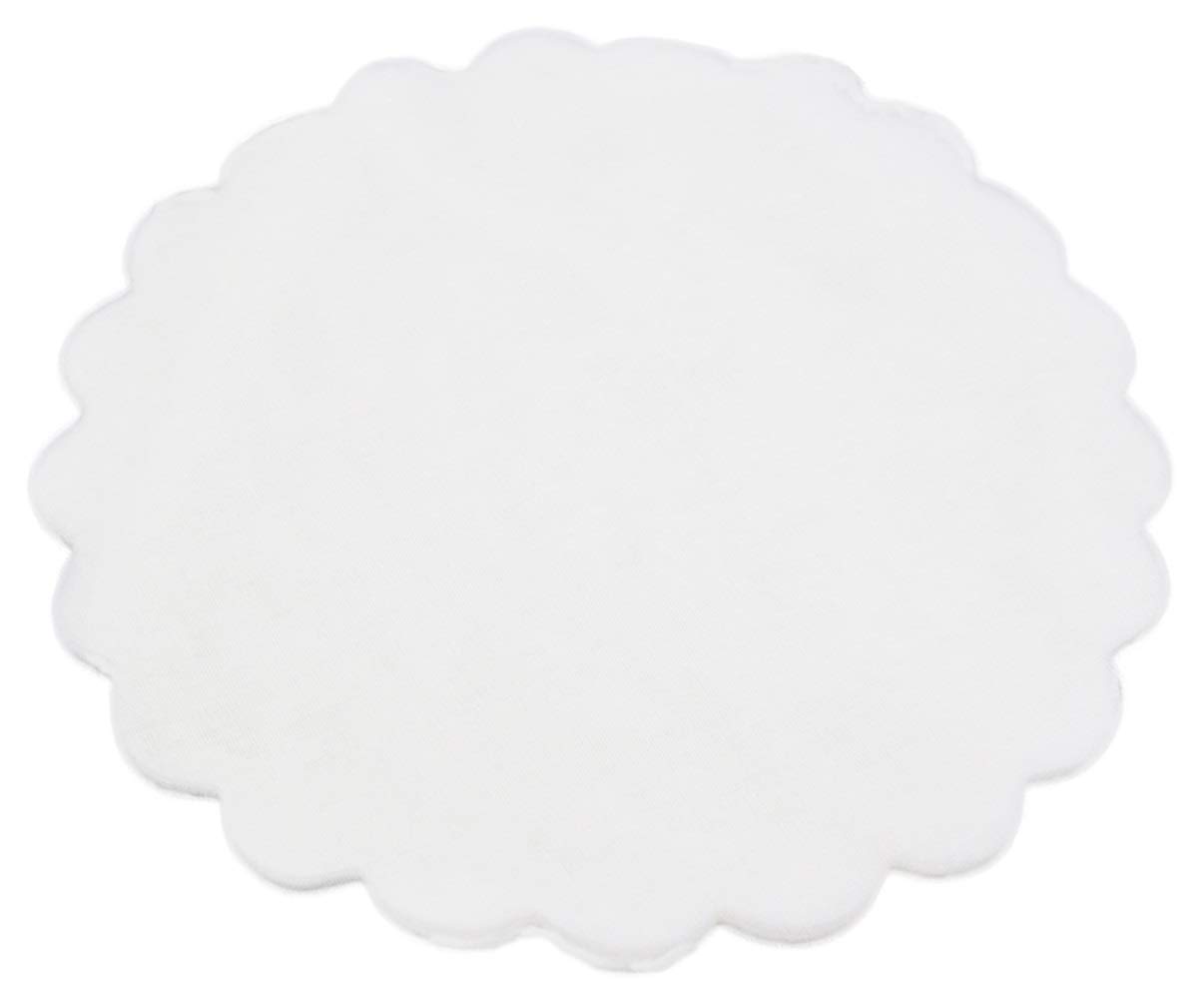 Organza Scalloped Edge Tulle Round Circles Wedding Favor 24cm Dia. Pack of 100Pcs (White)