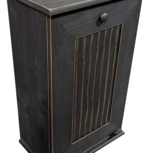 Sawdust City Tilt-Out Wooden Trash Bin Holder (Old - Black)