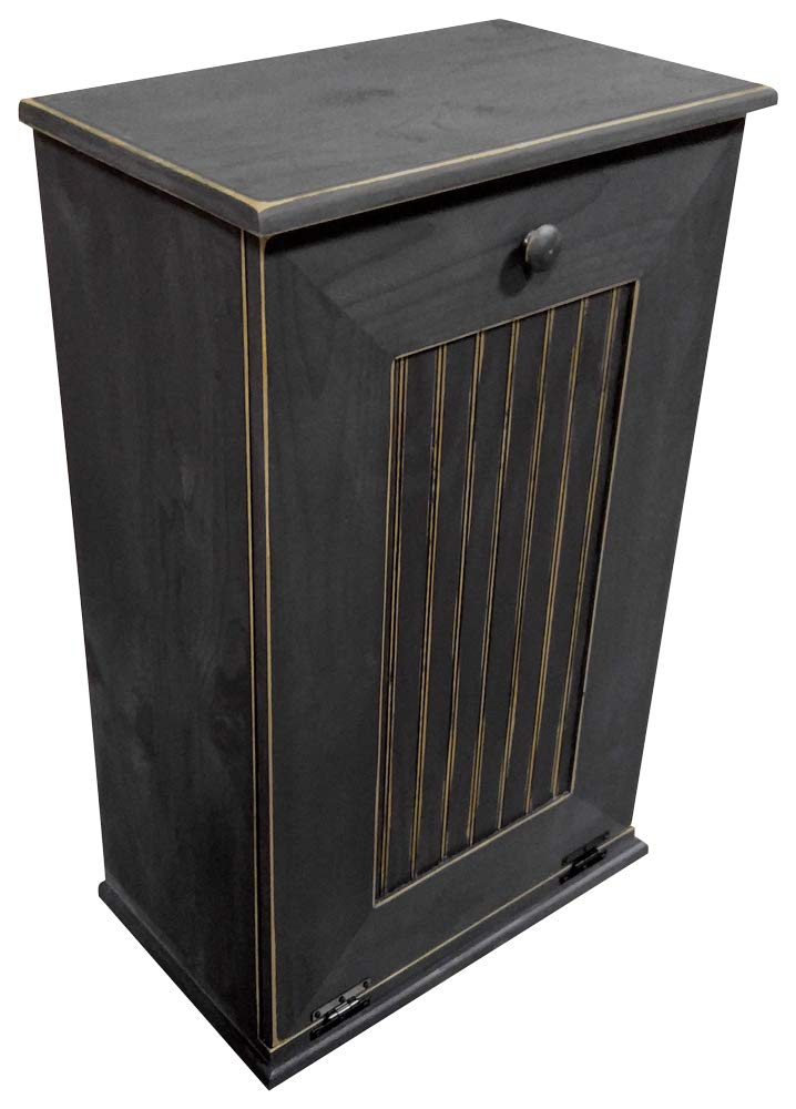 Sawdust City Tilt-Out Wooden Trash Bin Holder (Old - Black)