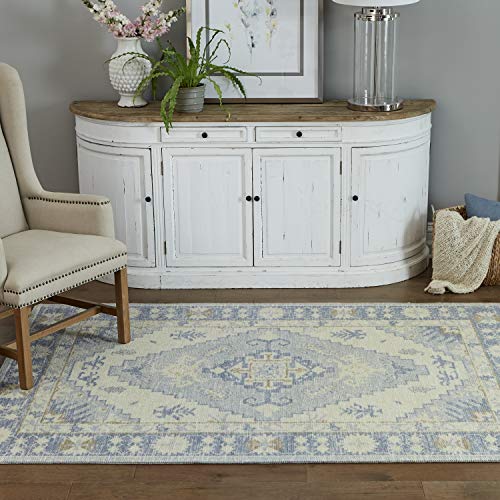 Momeni Anatolia Wool and Nylon Area Rug, 3'3" X 5', Blue