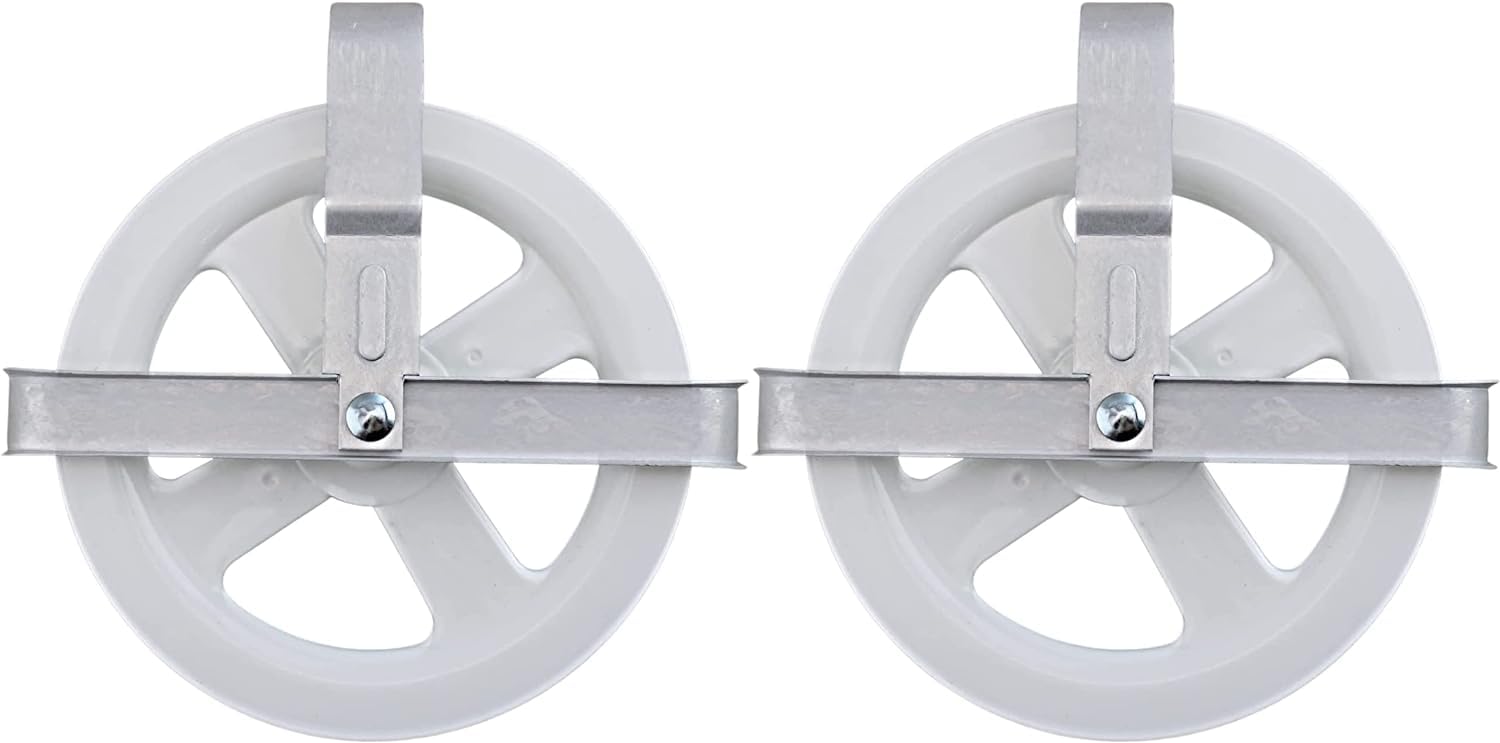 2 Pack Clothesline Pulley HIGH Grade Impact Plastic 5" Wheel Weather Resistant High Grade Impact - Features Aluminum Axle Rustproof Weather Resistant - Pulley For Outdoor Drying Clothes.