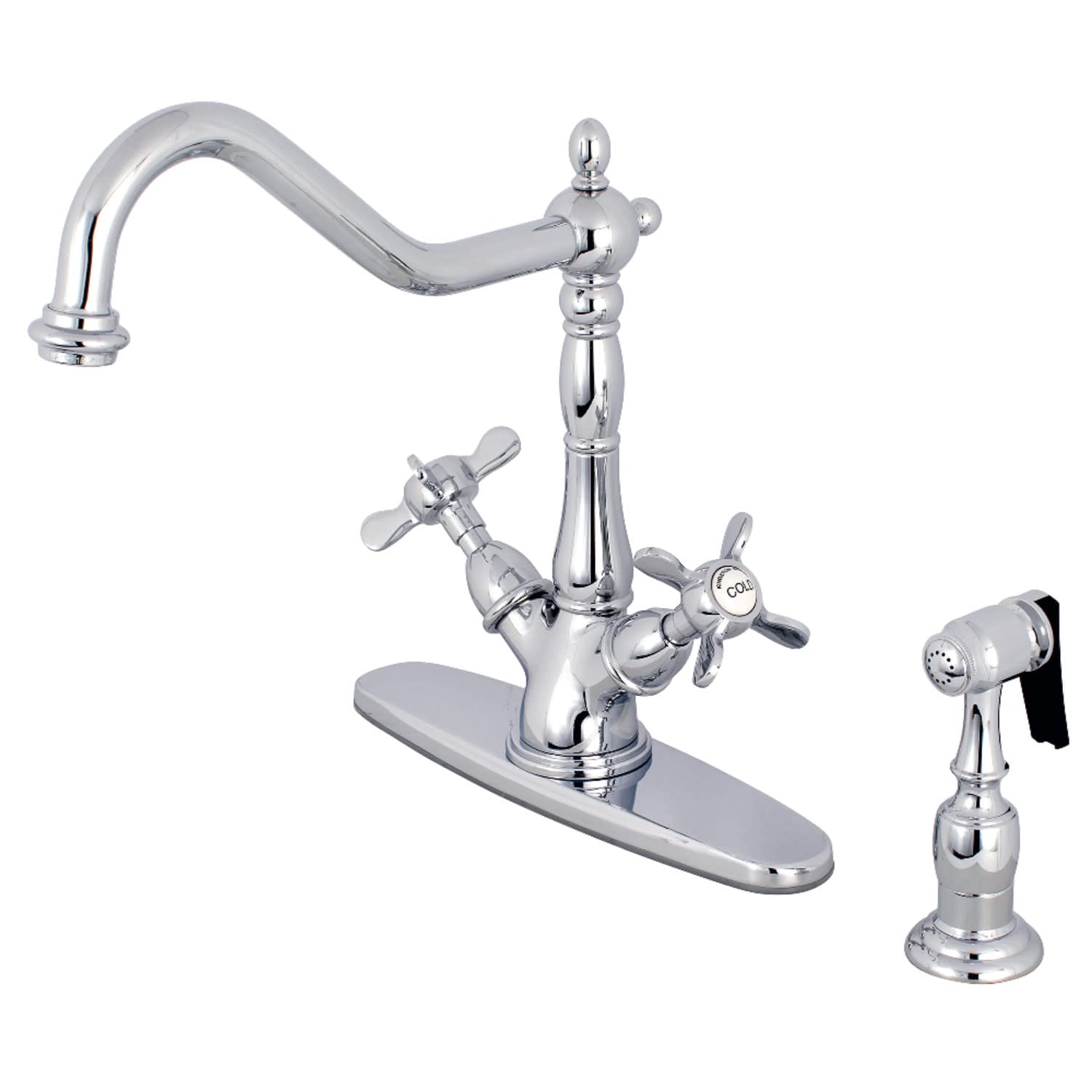 Kingston Brass KS1231BEXBS Essex Kitchen Faucet, 8-1/2 Inch in Spout Reach, Polished Chrome