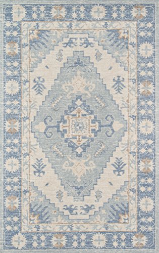 Momeni Anatolia Wool and Nylon Area Rug, 3'3" X 5', Blue