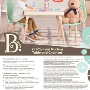 B. toys- B. spaces- Table and Chair Set- Furniture For Toddlers- 1 Craft Table & 2 Chairs- Natural Wooden Legs- Mint- 3 years +