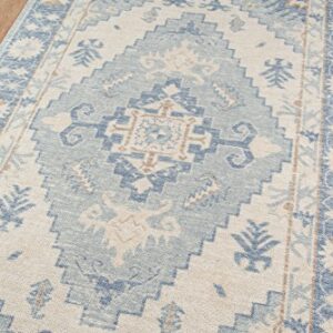 Momeni Anatolia Wool and Nylon Area Rug, 3'3" X 5', Blue