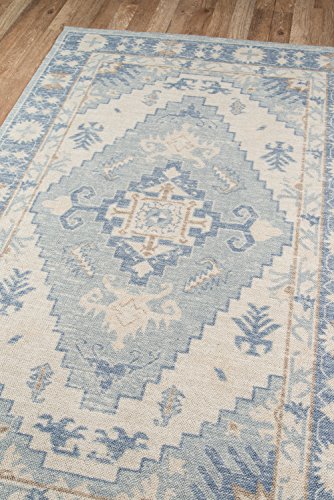 Momeni Anatolia Wool and Nylon Area Rug, 3'3" X 5', Blue