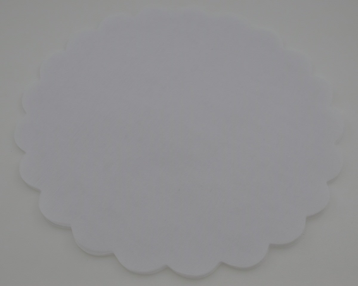 Organza Scalloped Edge Tulle Round Circles Wedding Favor 24cm Dia. Pack of 100Pcs (White)