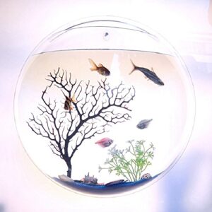 11.6 Inch 4.68L Acrylic Fish Bowl Wall Hanging Aquarium Tank Aquatic Pet Supplies Pet Products Wall Mount Fish Tank (Transparent)