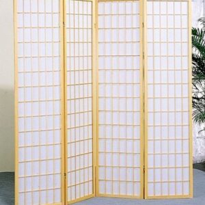 SQUARE FURNITURE Panel Shoji Screen Room Divider 3-10 Panel (4 Panel, Black, White, Cherry, Natural)