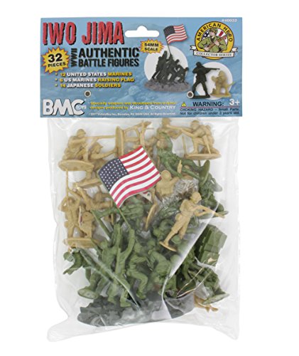 BMC WW2 Iwo Jima Plastic Army Men - 32 American and Japanese Soldier Figures