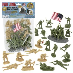 bmc ww2 iwo jima plastic army men - 32 american and japanese soldier figures