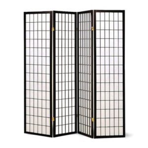 square furniture panel shoji screen room divider 3-10 panel (4 panel, black, white, cherry, natural)